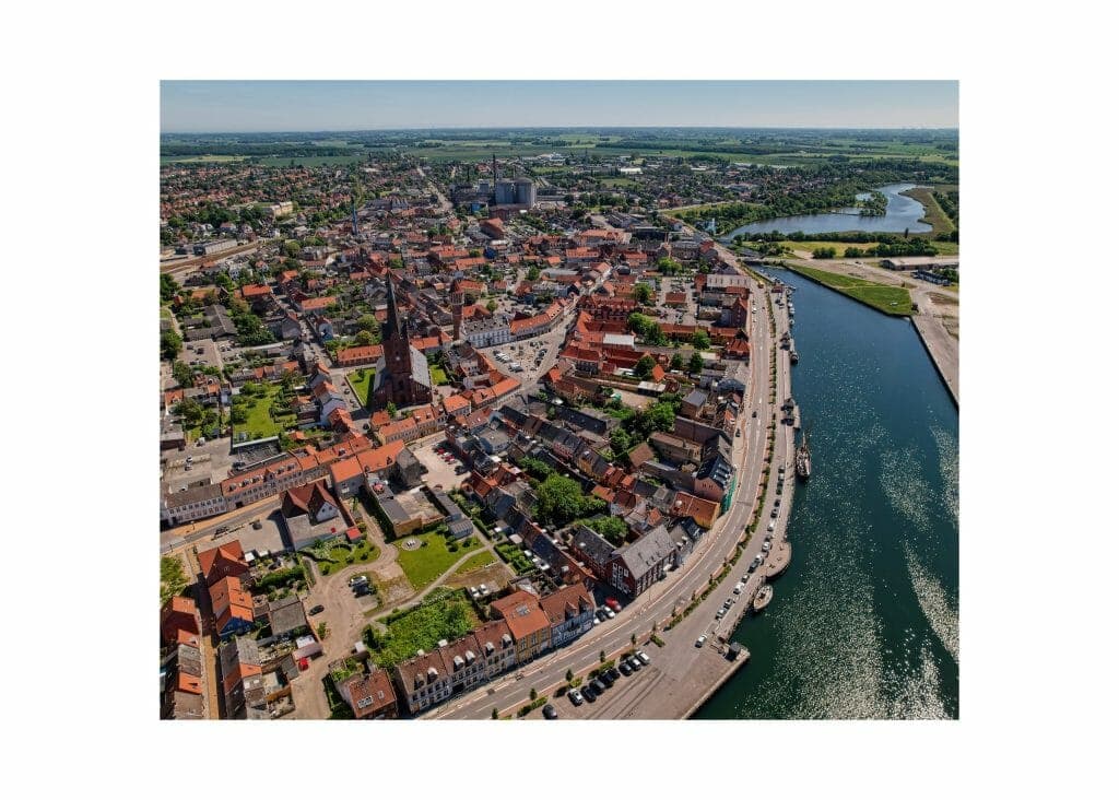 Nakskov – Plakat – Unikt luftfoto fra CityPoster.dk