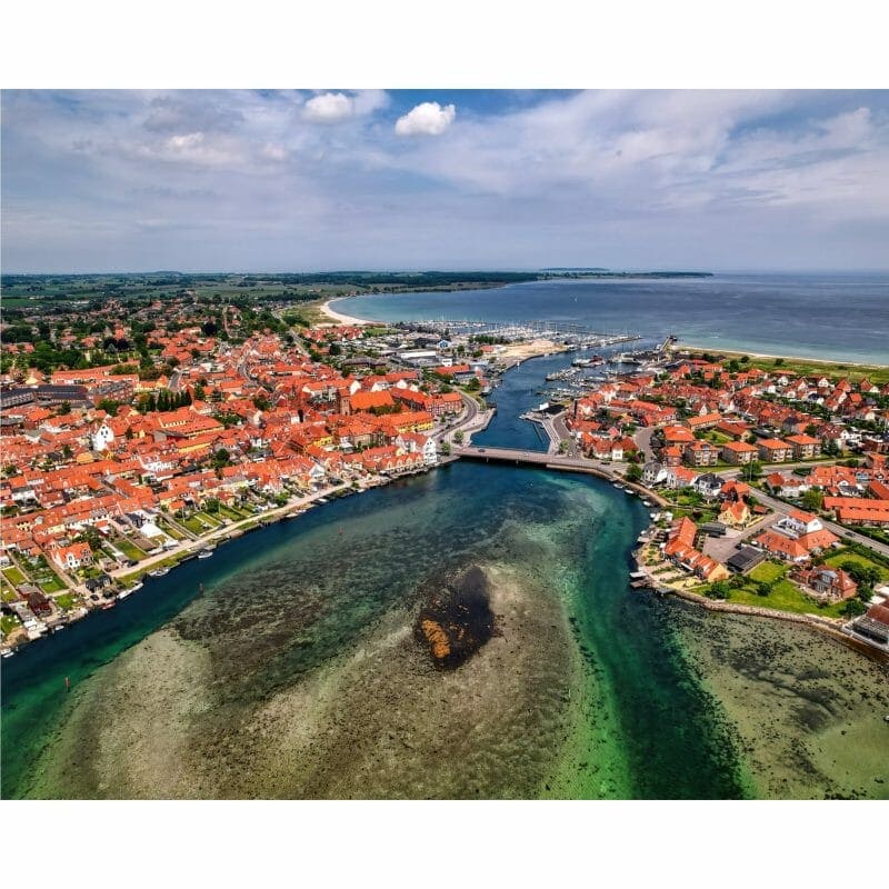 Kerteminde – Plakat – Unikt luftfoto fra CityPoster.dk