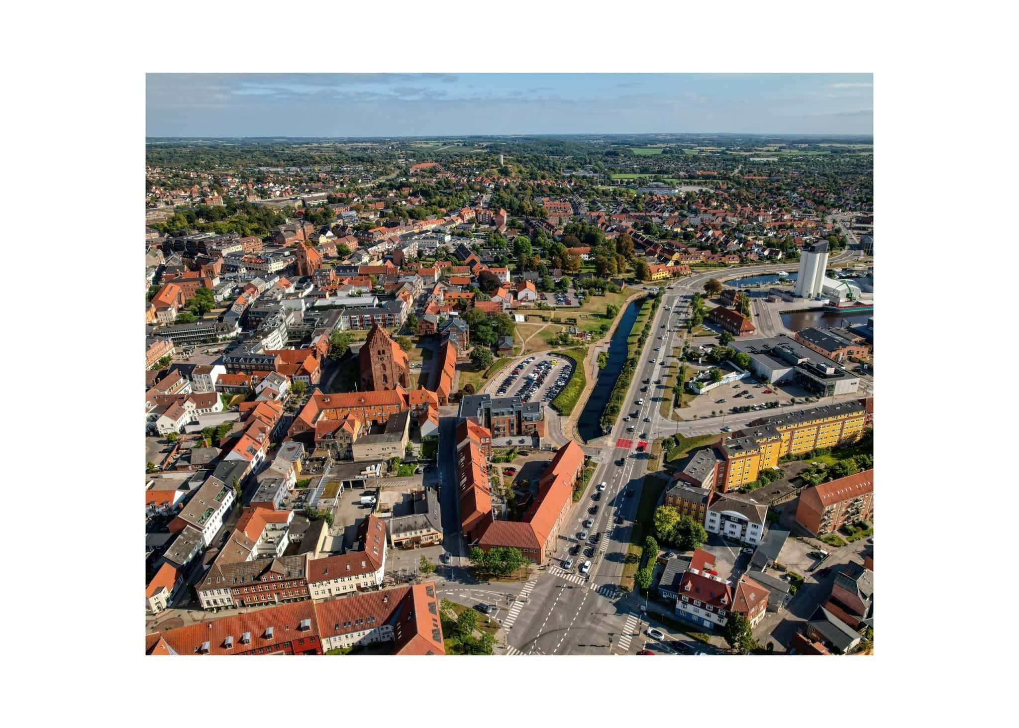 Næstved – Plakat – Unikt luftfoto fra CityPoster.dk